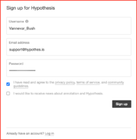 Quick Start Guide for Hypothesis Web App : Hypothesis