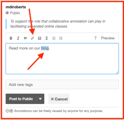 Adding Links and Images to Your Annotations : Hypothesis