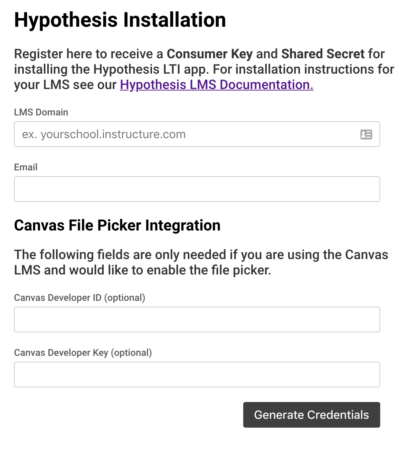 Installing the Hypothesis LMS app for Blackbaud : Hypothesis