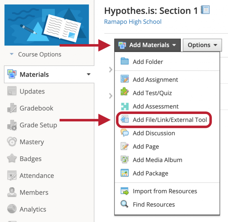 Creating Hypothesis-Enabled Readings in Schoology : Hypothesis