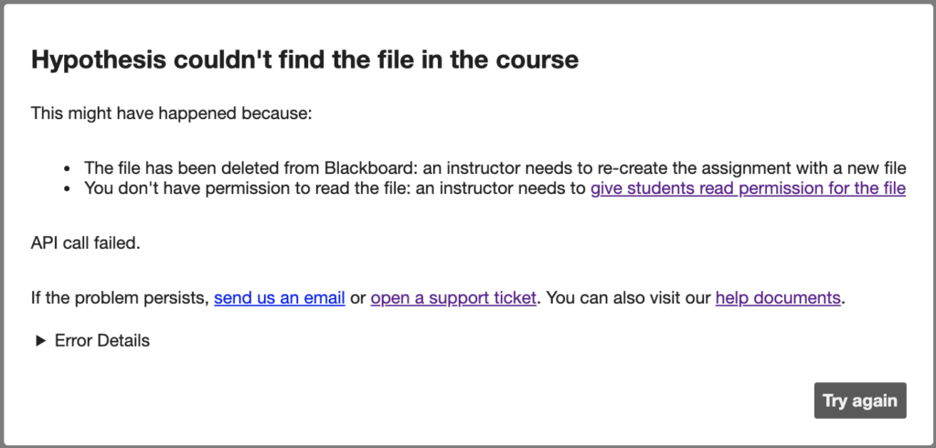 Using Hypothesis With Blackboard Course Files : Hypothesis