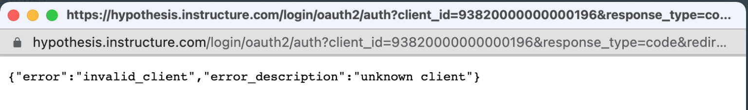 Troubleshooting Error Messages in the LMS App : Hypothesis