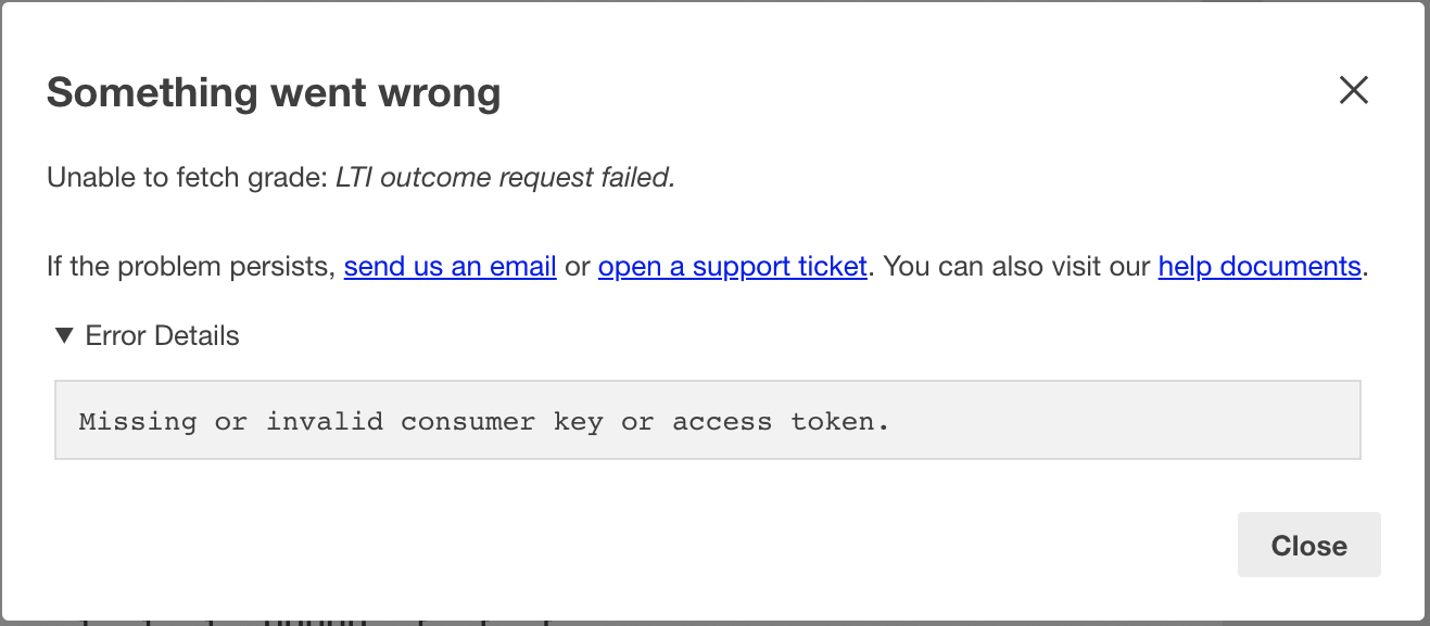 Troubleshooting Error Messages in the LMS App : Hypothesis