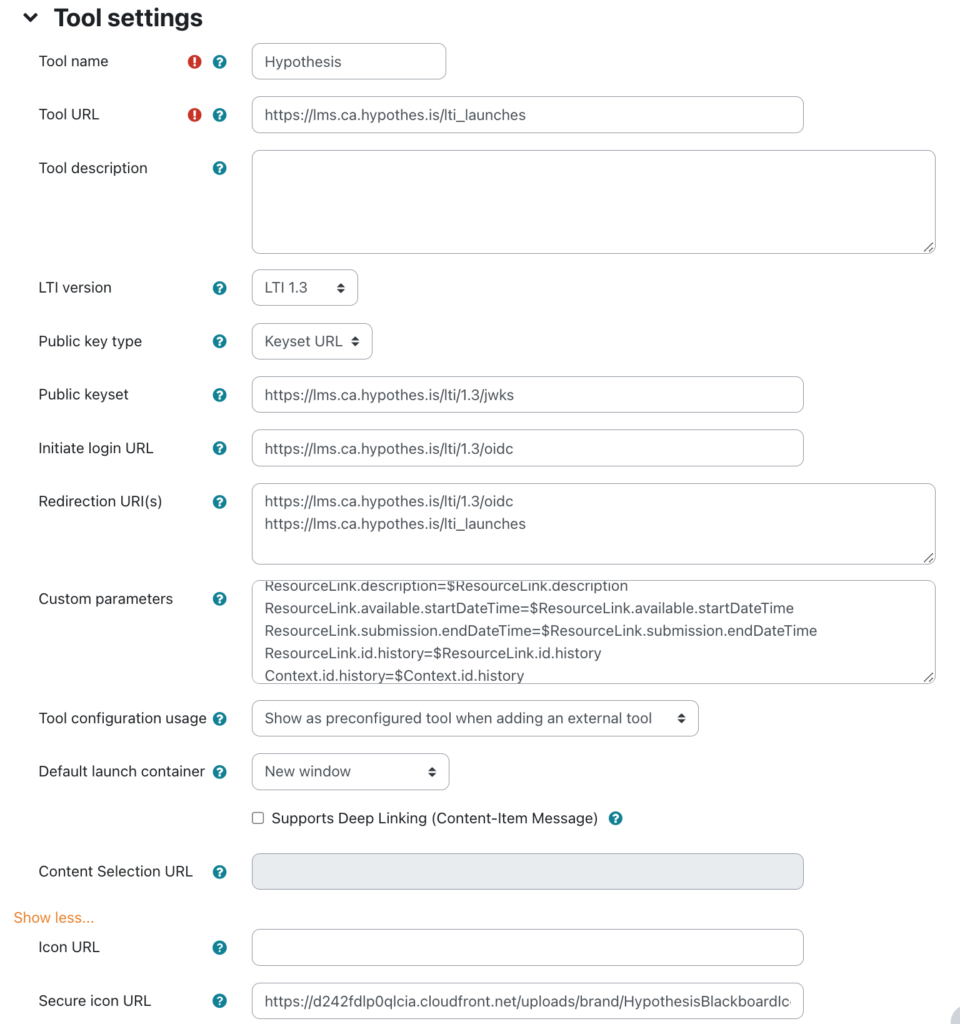 Installing Hypothesis in Moodle – LTI 1.3 (Canada) : Hypothesis