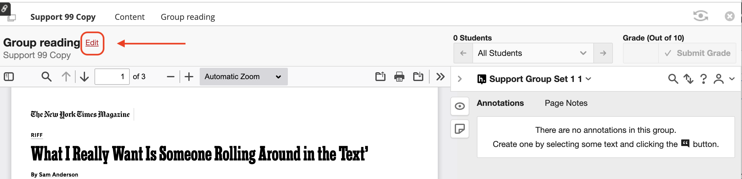 Creating Hypothesis-Enabled Readings in Blackboard Learn Original : Hypothesis